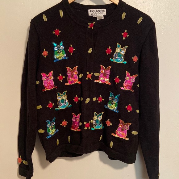 Jack B. Quick | Sweaters | Vintage Jack B Quick Owl Sequins And Appliqu ...